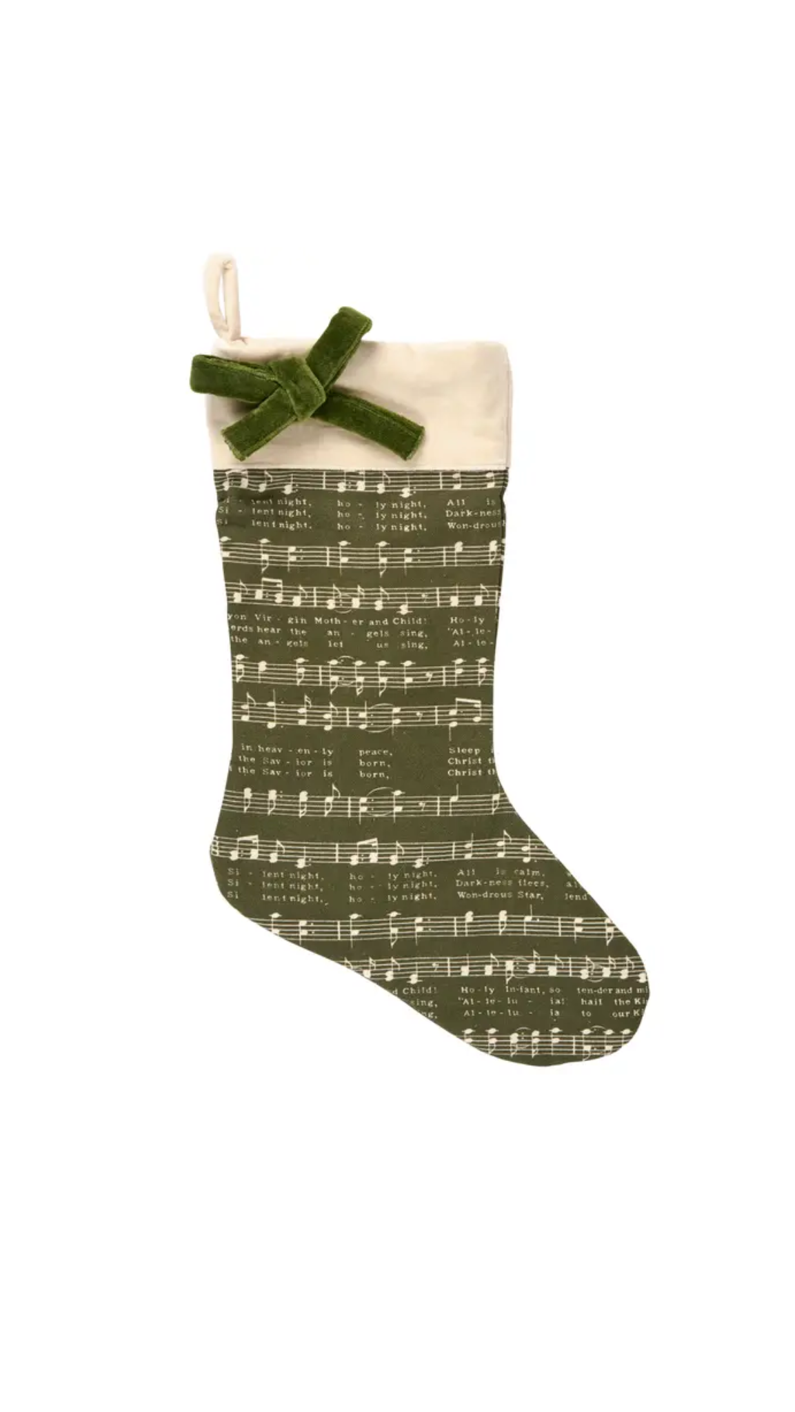 Music note Stocking | Silent Night Stocking – Home Garden & Antiques